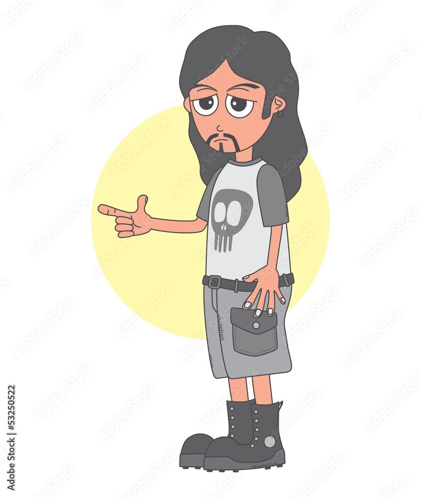 cartoon guy long hair Stock Vector | Adobe Stock