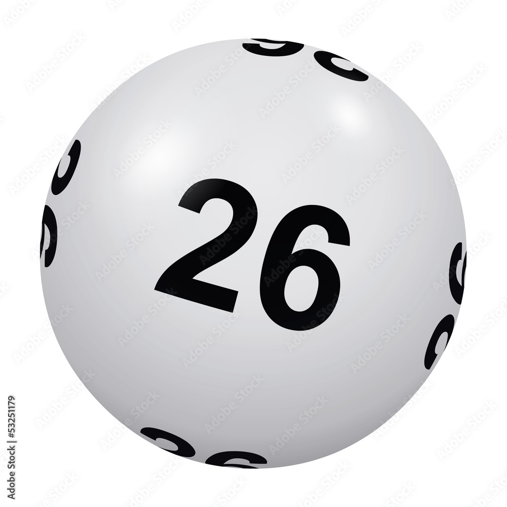 Loto, boule blanche numéro 26 Illustration Stock | Adobe Stock