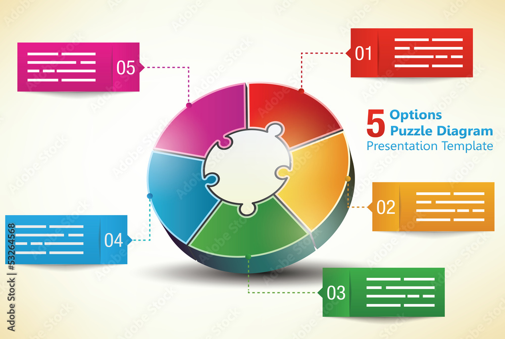 Five sided presentation template Stock Vector | Adobe Stock