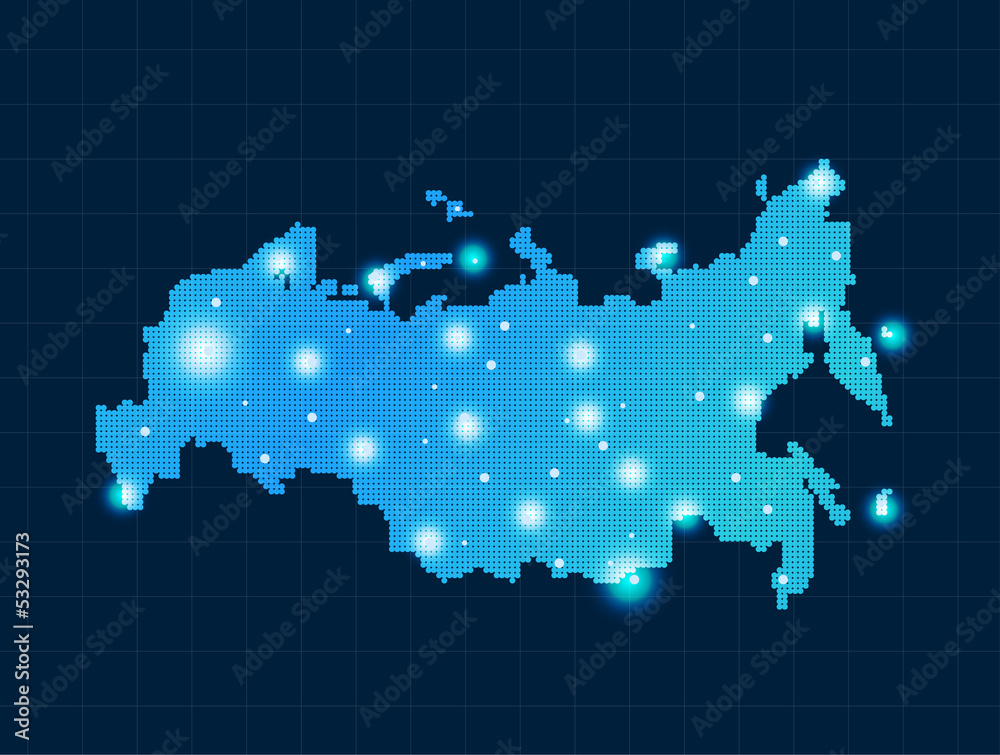 pixel Russia map Stock Vector | Adobe Stock