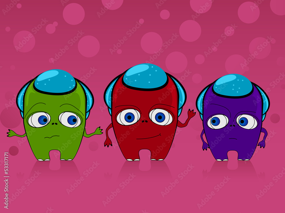 Three monsters Stock Vector | Adobe Stock
