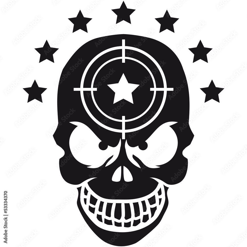 Evil Skull Headshot Stock-Illustration | Adobe Stock