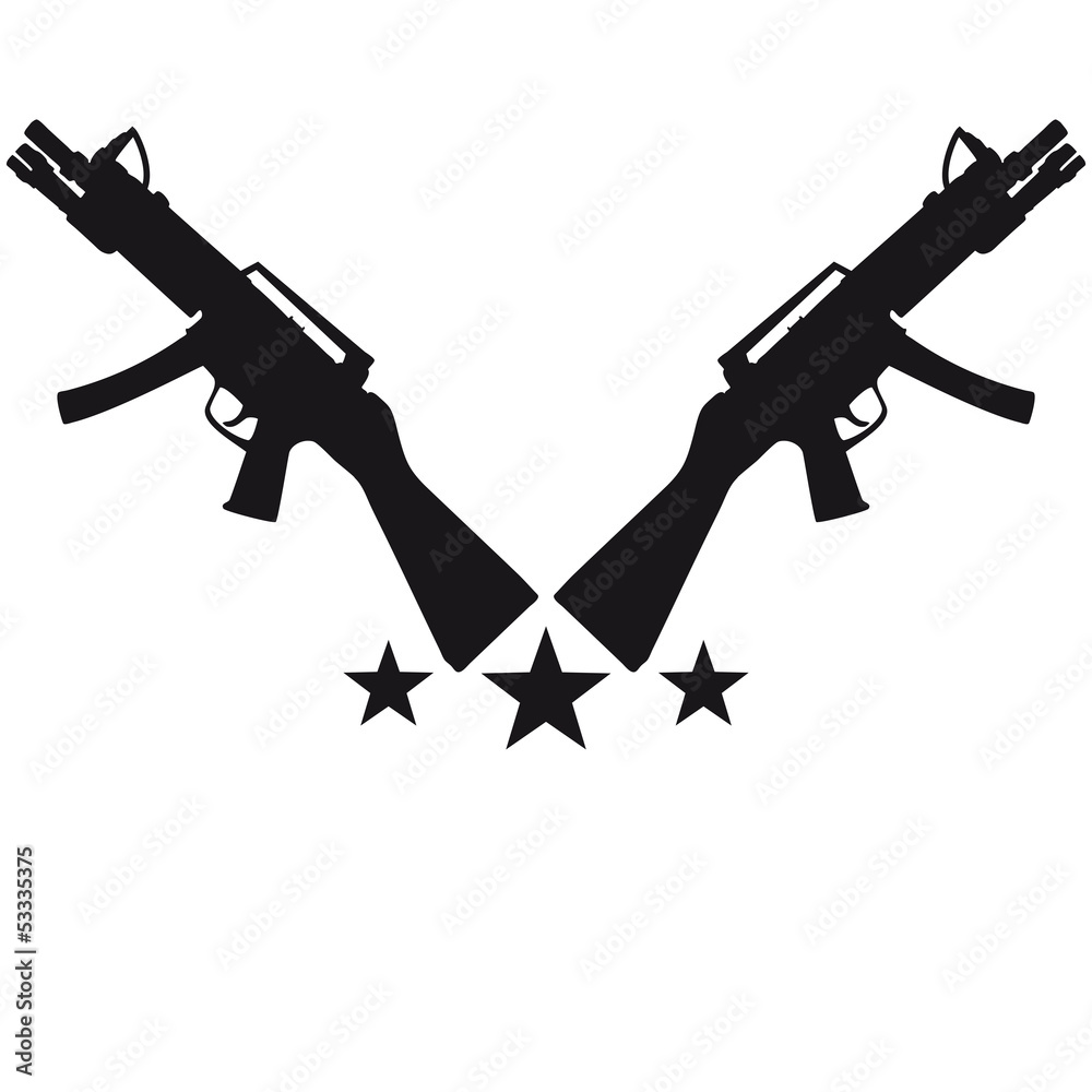 Assault Rifle Gun Stars Design Stock-Illustration | Adobe Stock