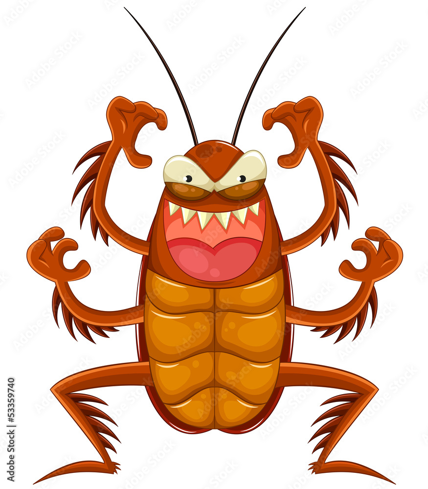 scary cartoon cockroach Stock Vector | Adobe Stock