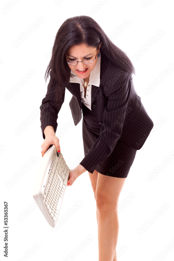 Angry Manager Throwing Keyboard On The Floor Stock Photo | Adobe Stock