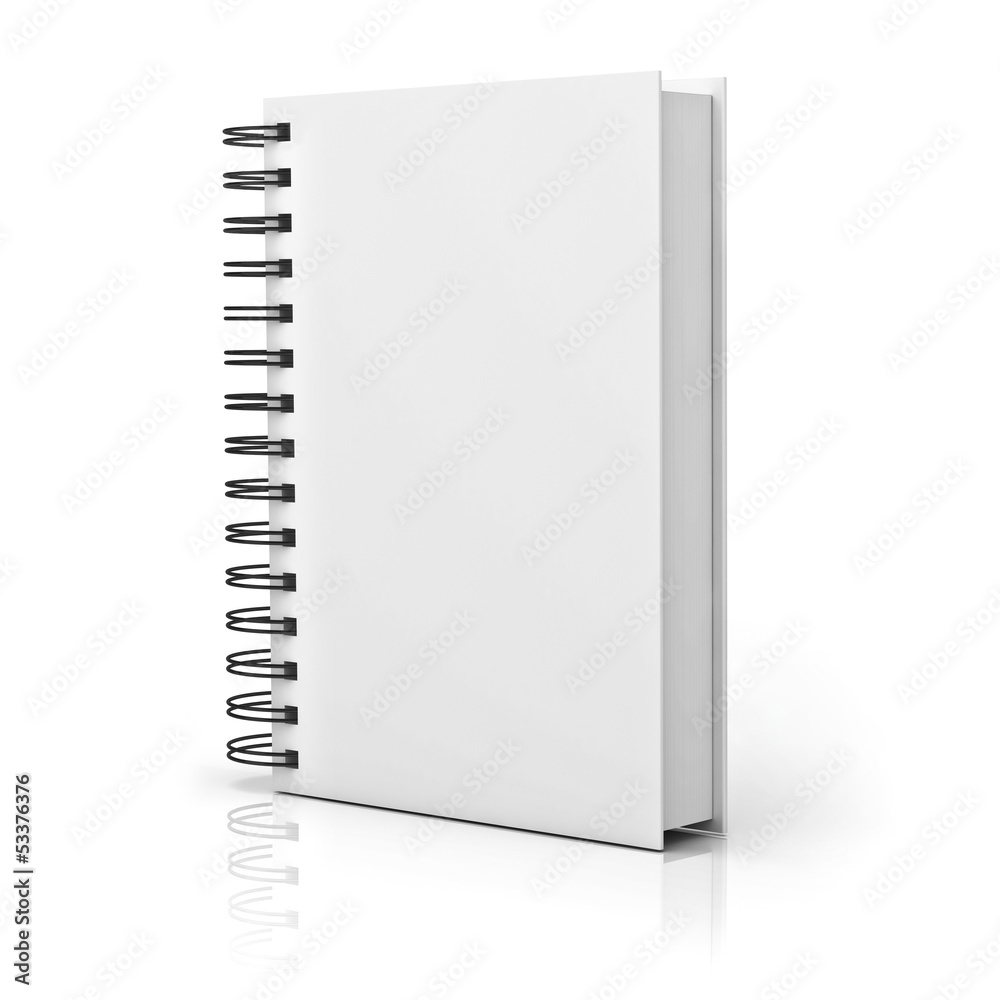 Blank notebook cover over white background Stock Photo | Adobe Stock
