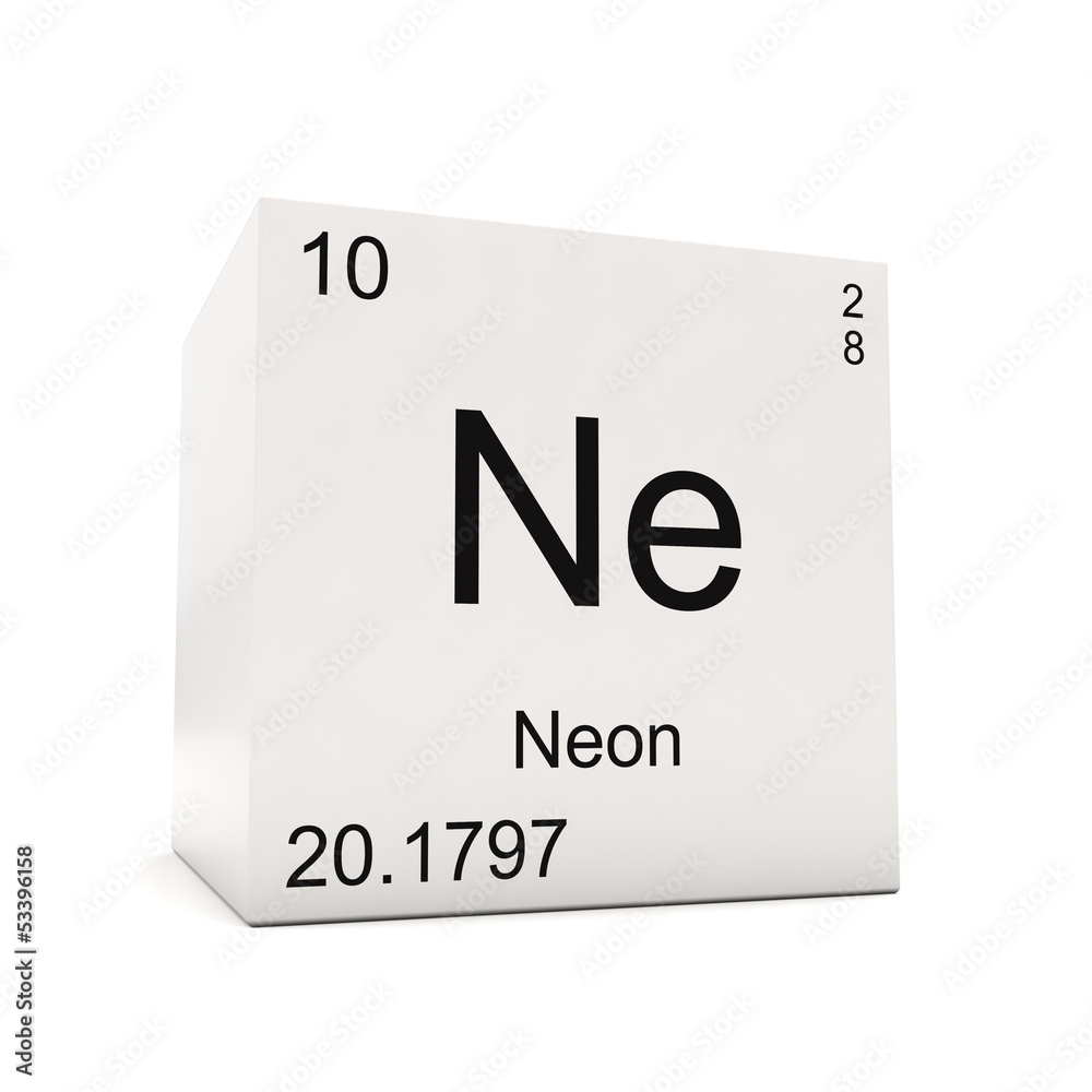 Neon Element Periodic Table Model