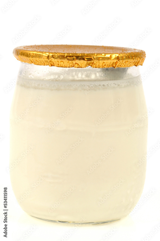 Pot de yaourt nature en verre Stock Photo | Adobe Stock