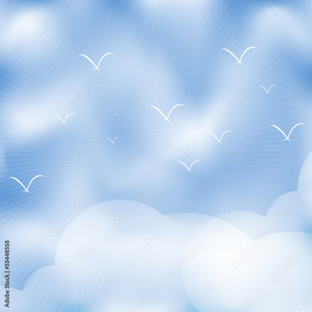Good weather background. Blue sky with clouds Stock Vector | Adobe Stock