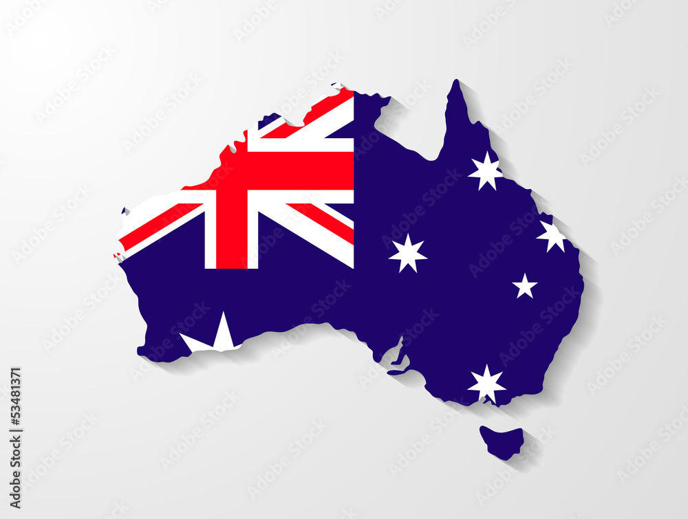 Australia map with shadow effect presentation Stock Vector | Adobe Stock