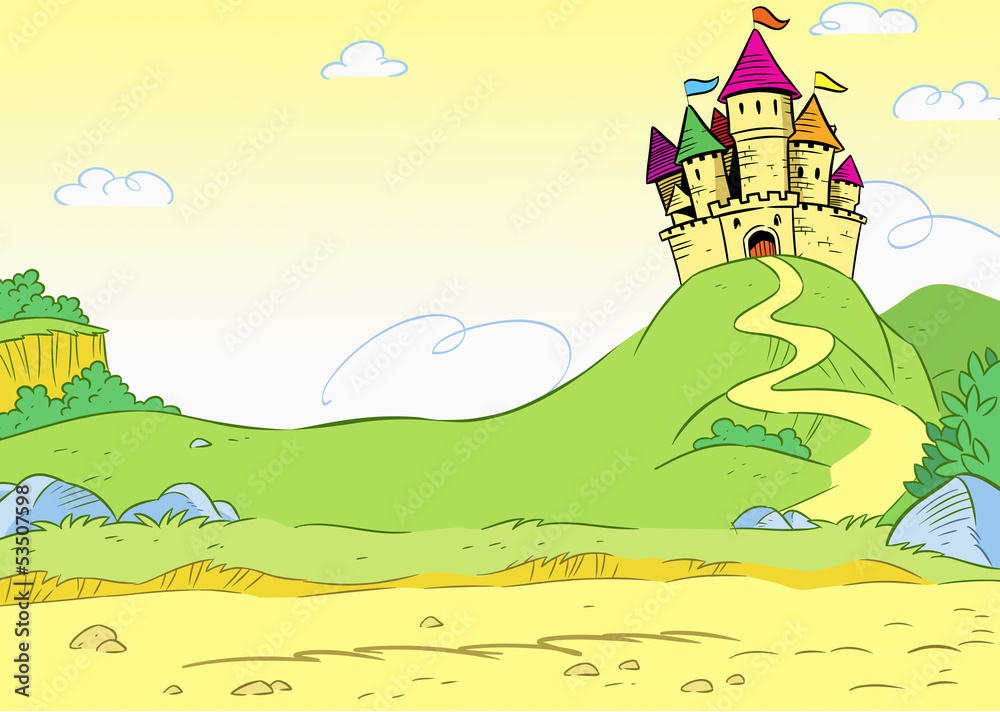 Cartoon castle Stock Vector | Adobe Stock