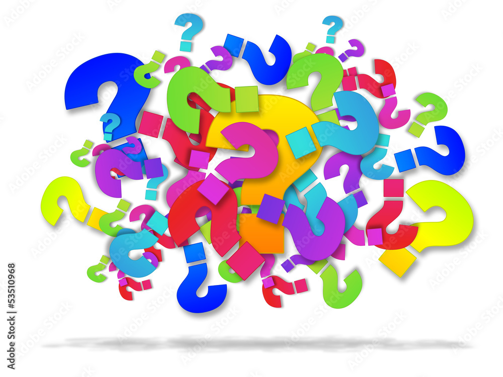 Illustrazione Stock Punti interrogativi, domande che attendono risposte ...