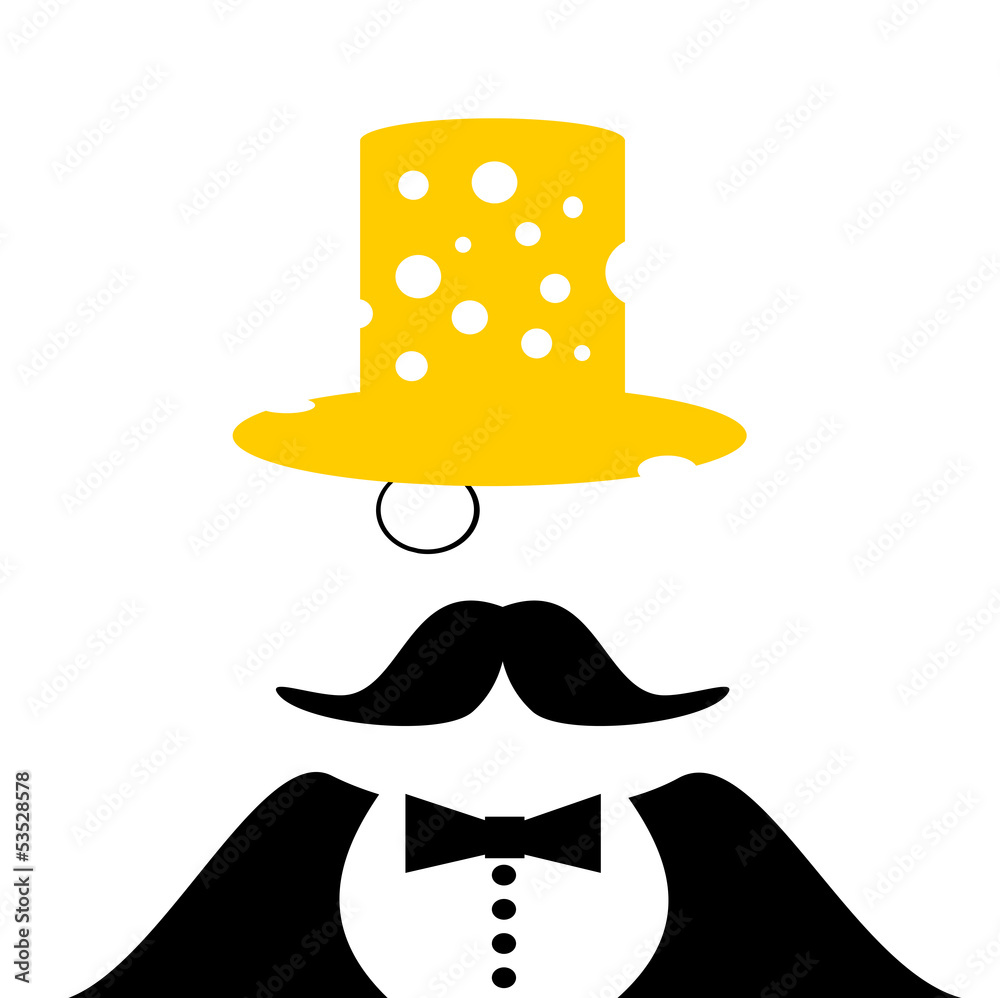 man wearing cheese hat Stock Vector | Adobe Stock