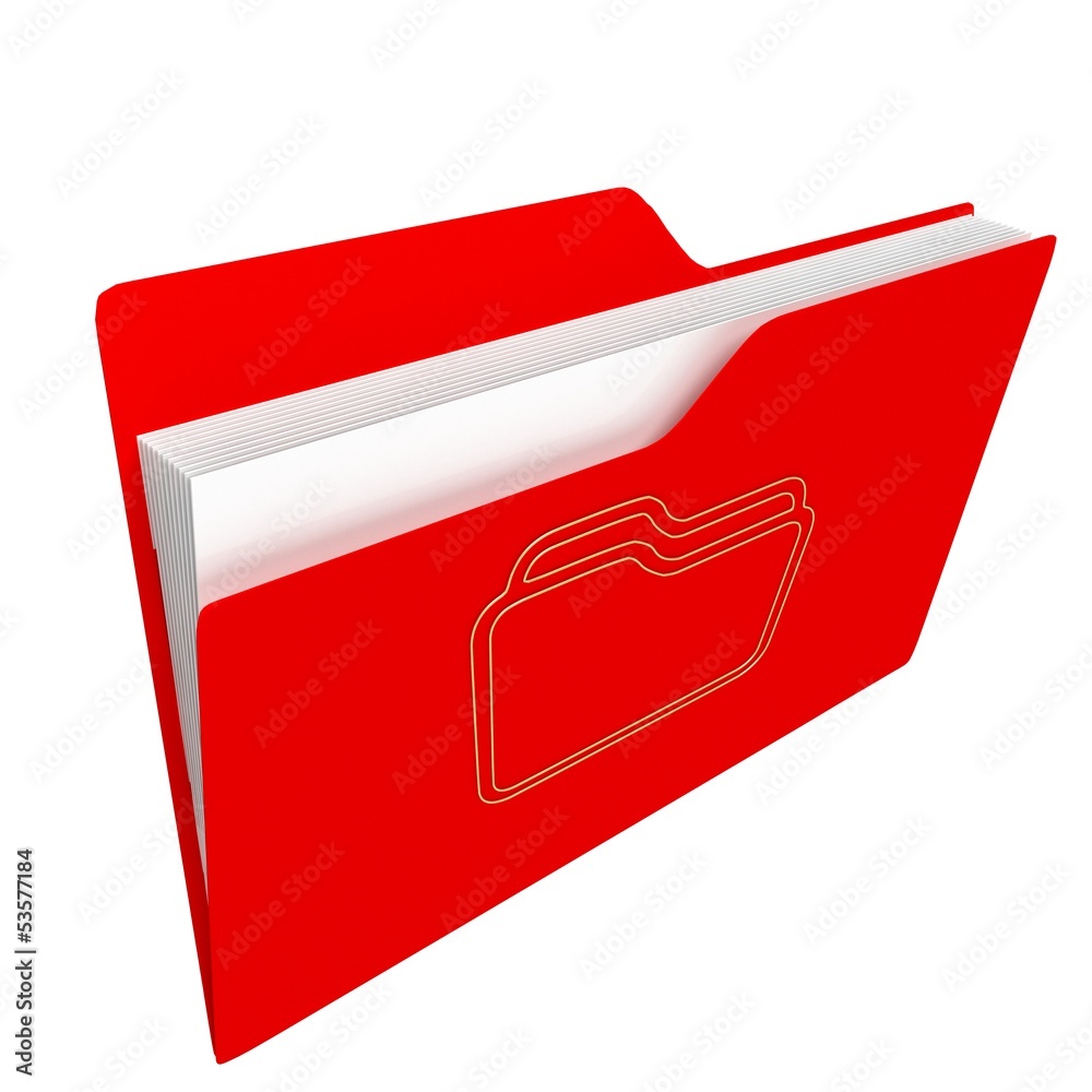3d illustration of red folder icon over white background Stock ...