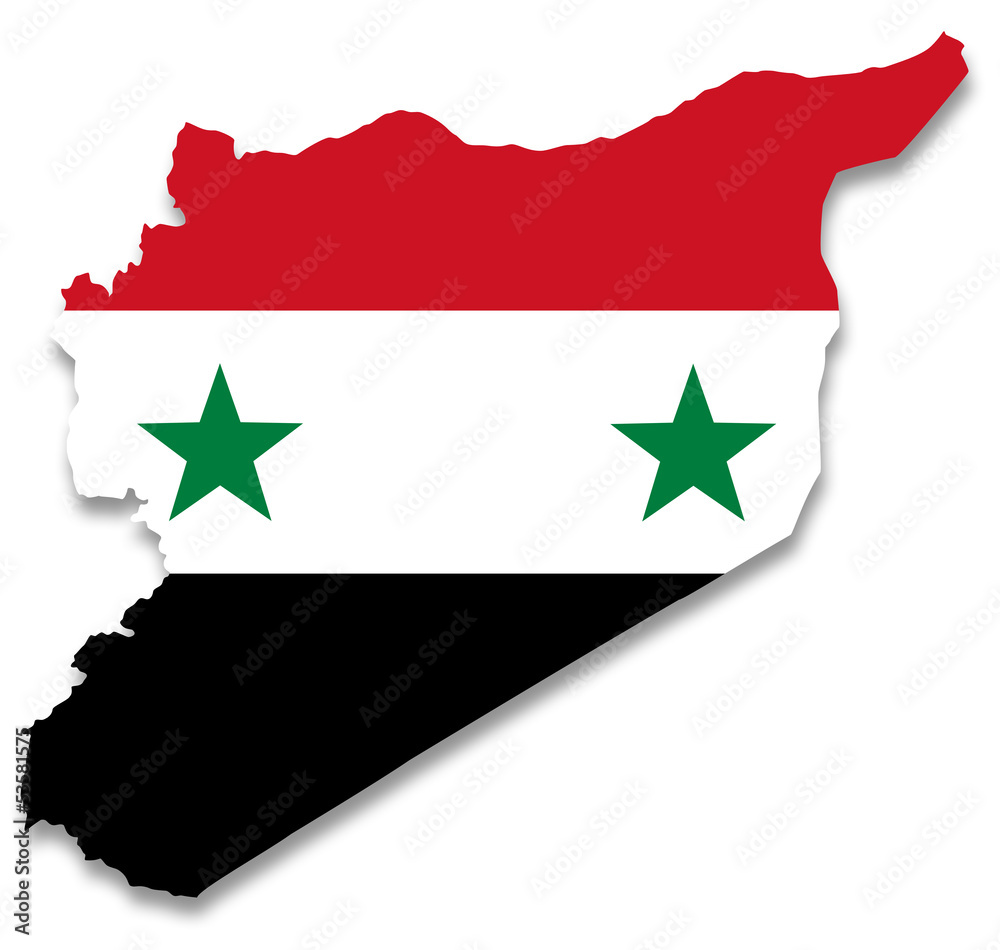 Carte / drapeau de la Syrie ilustração do Stock | Adobe Stock