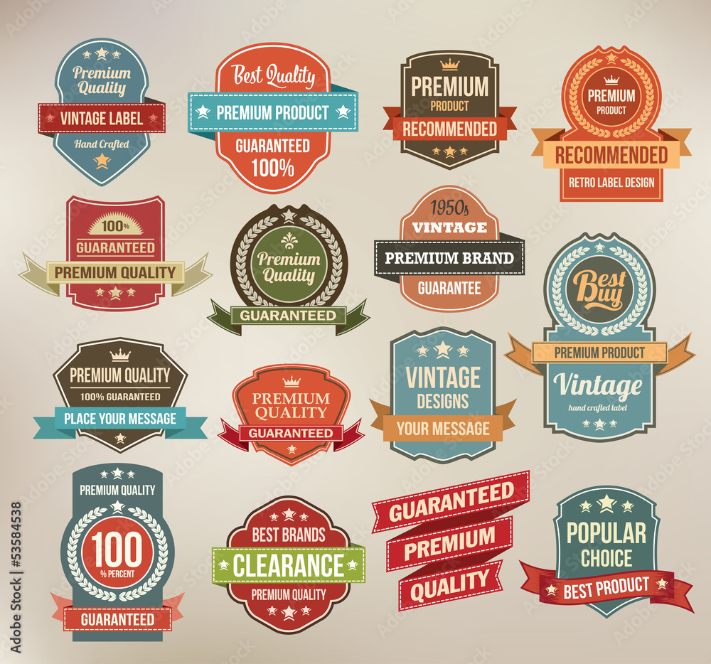 Vector label banners and ribbon set Stock Vector | Adobe Stock