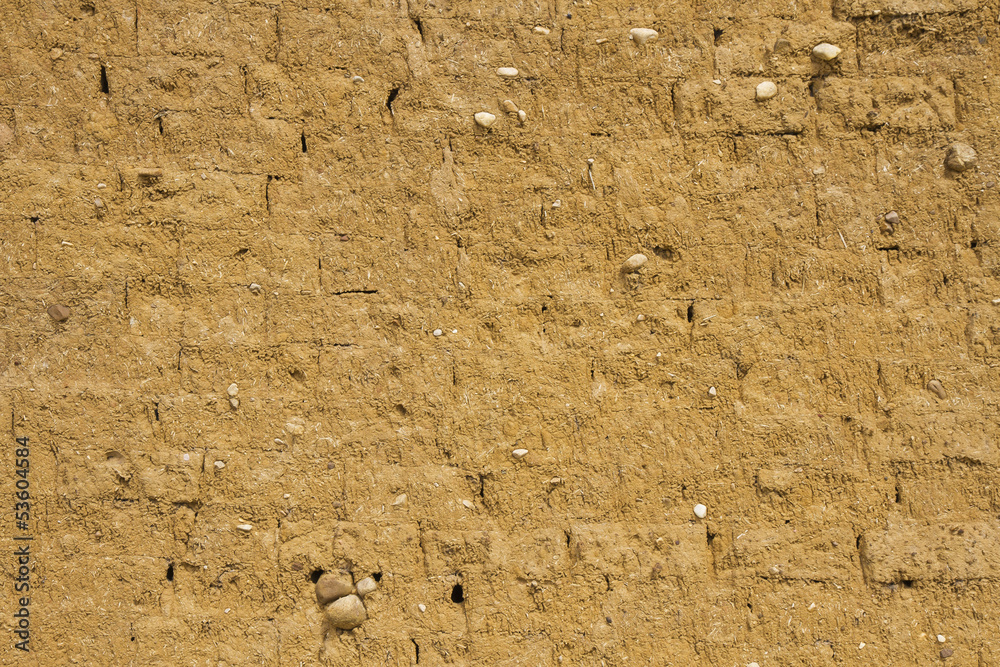 Textura de pared de barro con adobes Stock Photo | Adobe Stock
