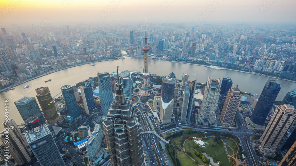 Shanghai from day to night, time lapse. Stock Video | Adobe Stock
