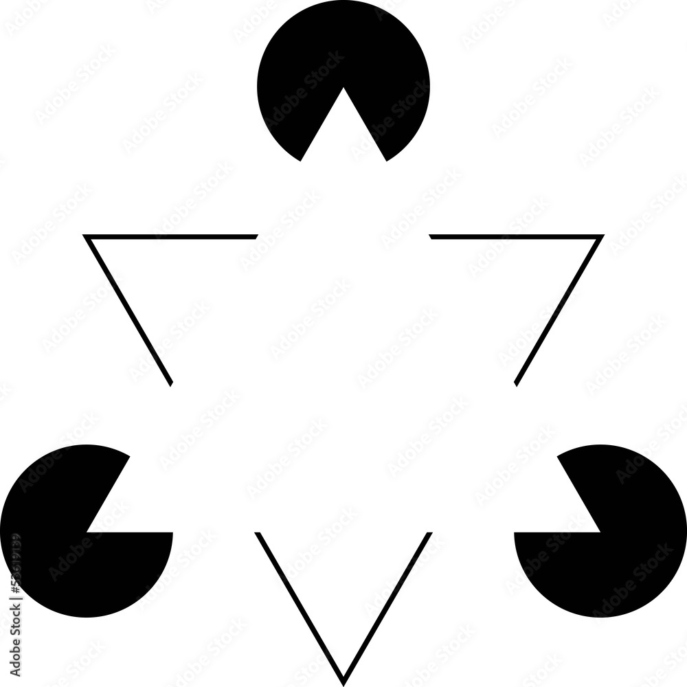 Kanizsa Triangle Illusion Stock Vector | Adobe Stock