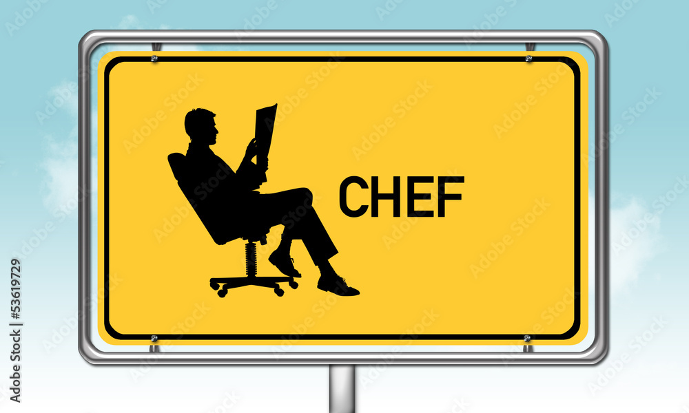 Ortsschild "Hier sitzt der Chef" Stock Illustration | Adobe Stock