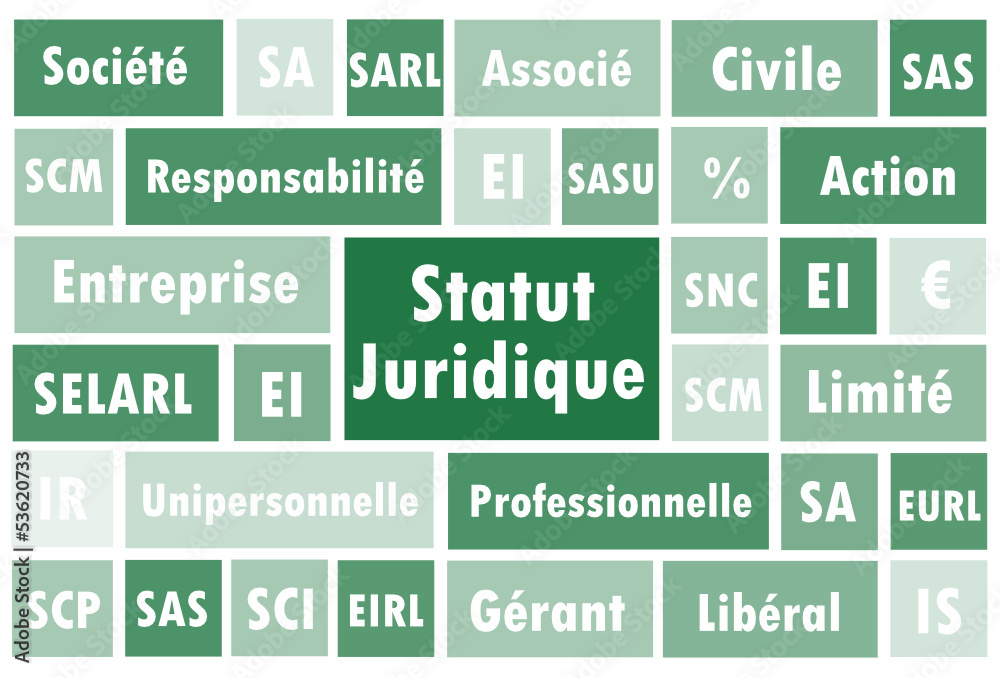 Nuage de mots Carrés : Statut Juridique Stock Vector | Adobe Stock