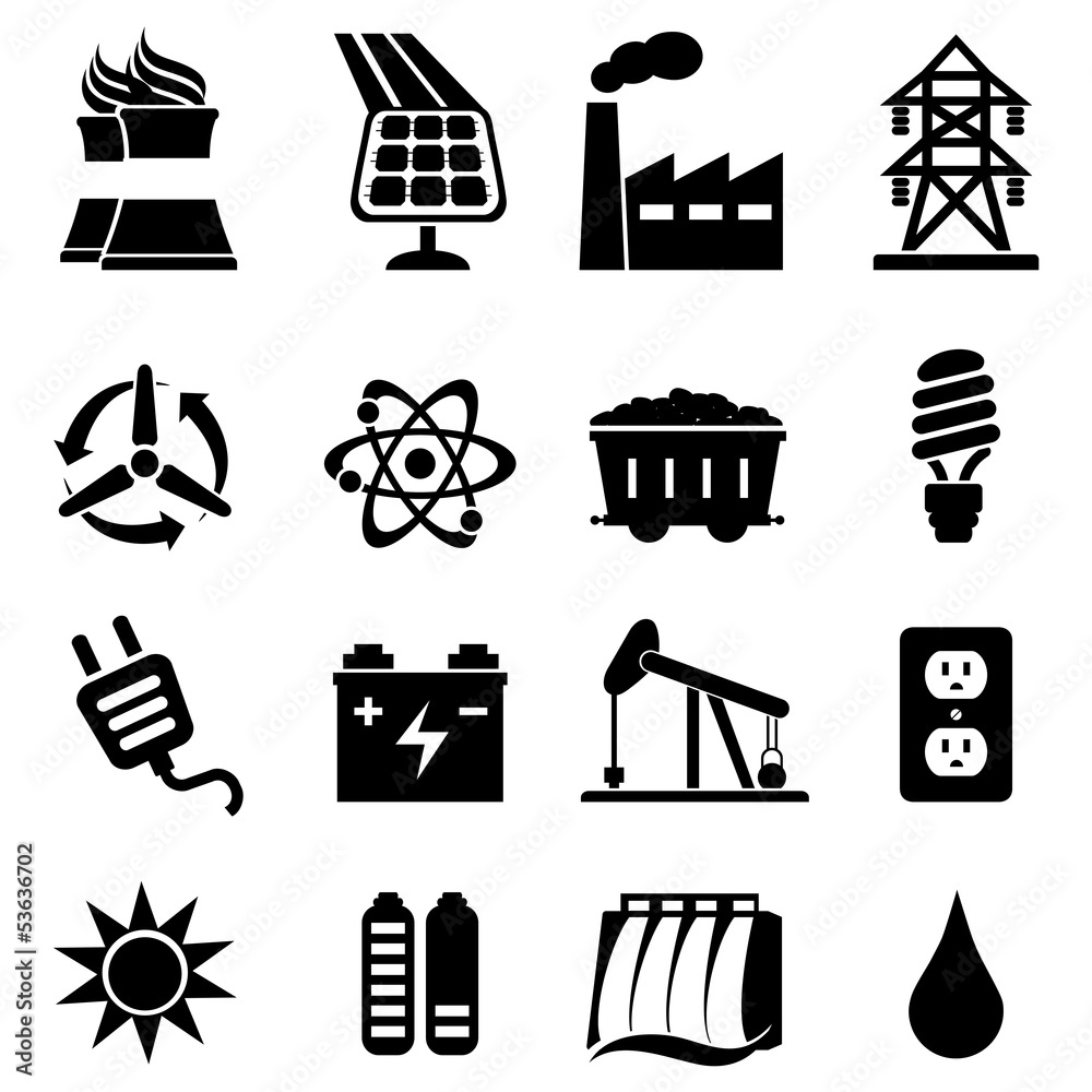 Energy icon set Stock Vector | Adobe Stock