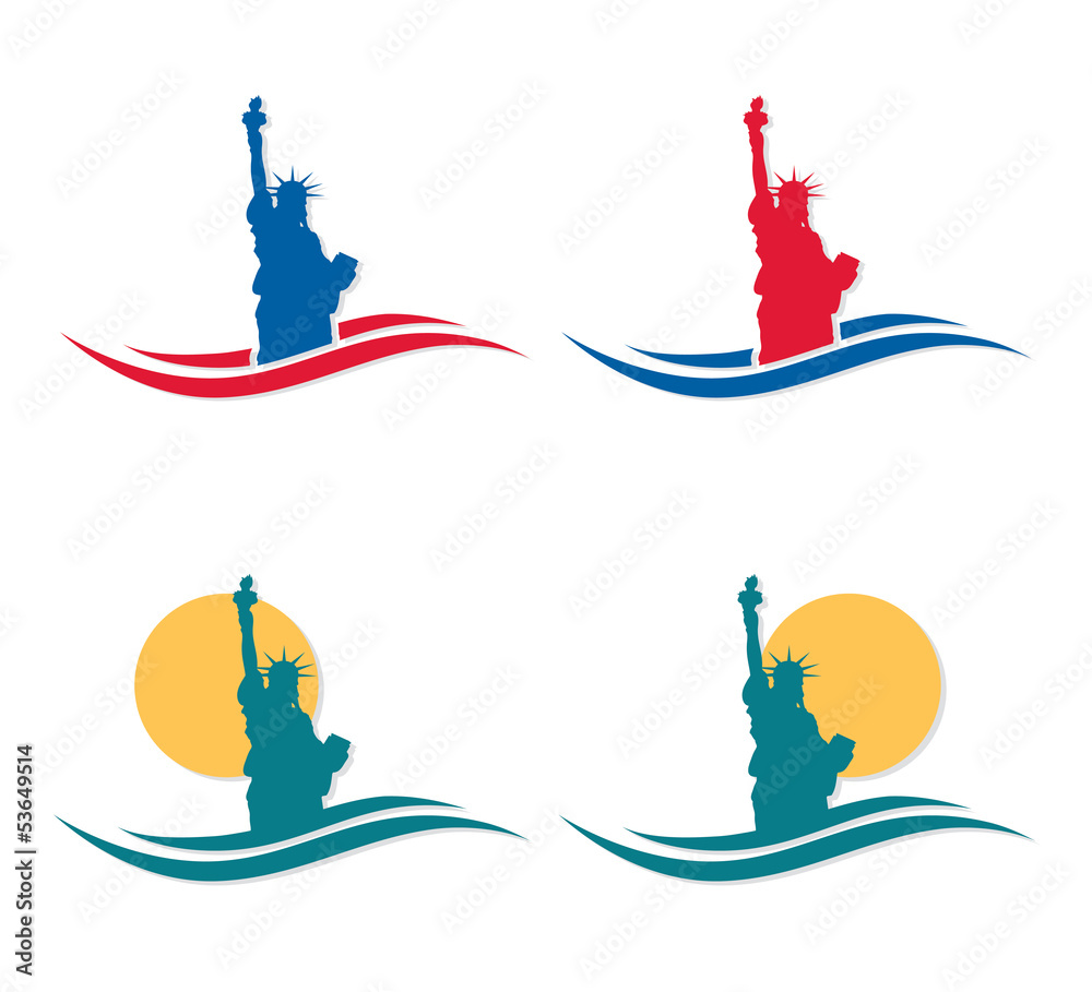 Vetor de Statue of liberty signs do Stock | Adobe Stock