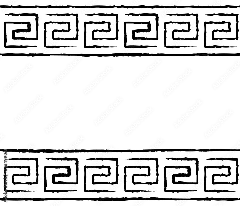Black and white greek seamless pattern Stock Vector | Adobe Stock