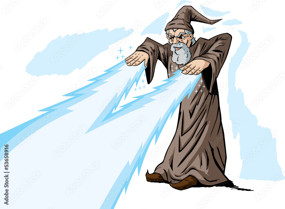 Zapping Wizard Stock Vector | Adobe Stock