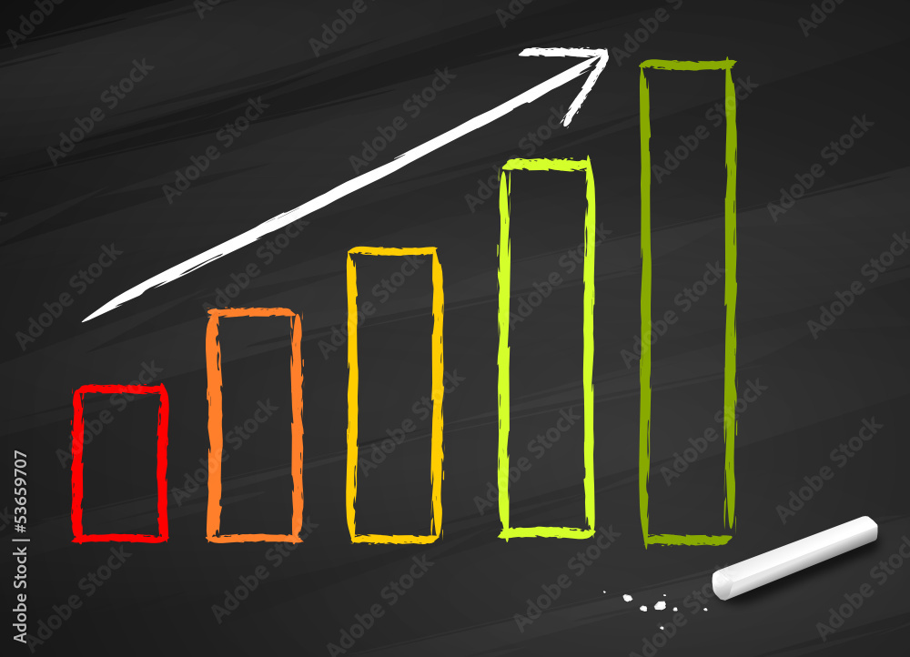 Tafel Chart bunt Anstieg Stock Vector | Adobe Stock