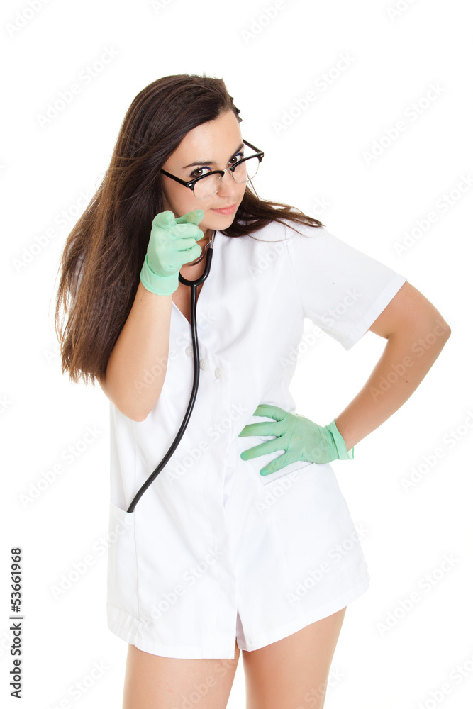medical doctor woman with stethoscope. Portrait of a beautiful Stock ...