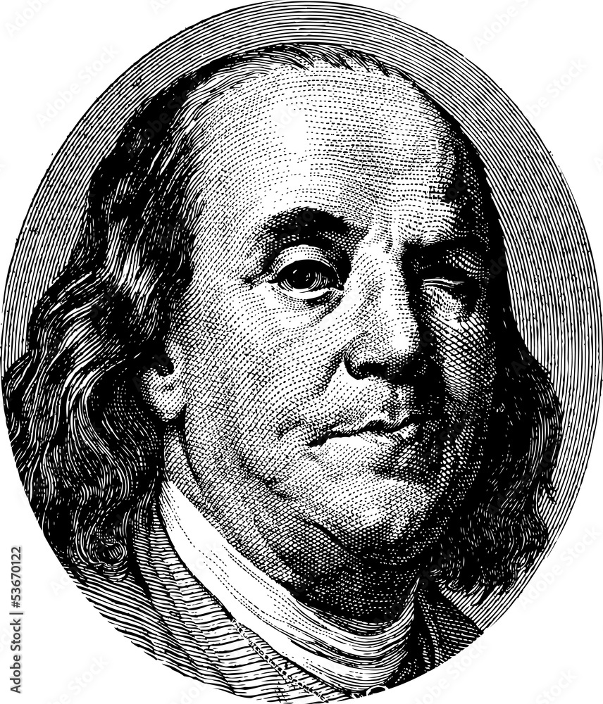 Benjamin Franklin winking Stock Vector | Adobe Stock