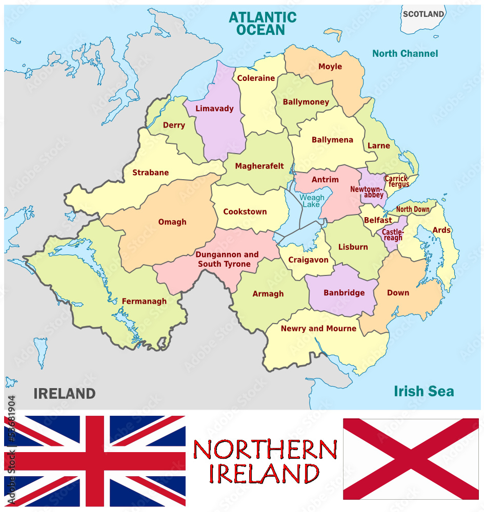 Northern Ireland Europe national emblem map symbol motto Stock Vector ...