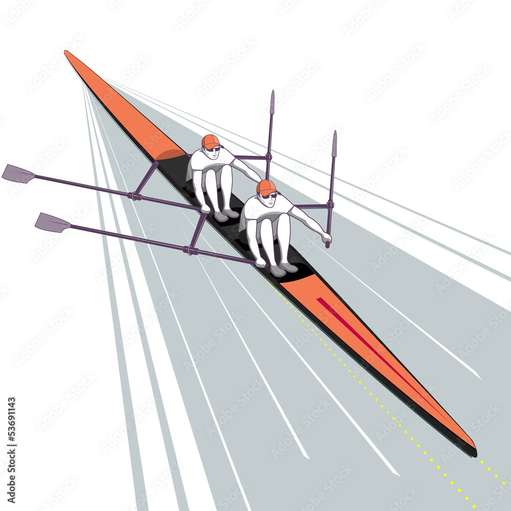 Rowing Teamwork Water Sport Stock Vector | Adobe Stock