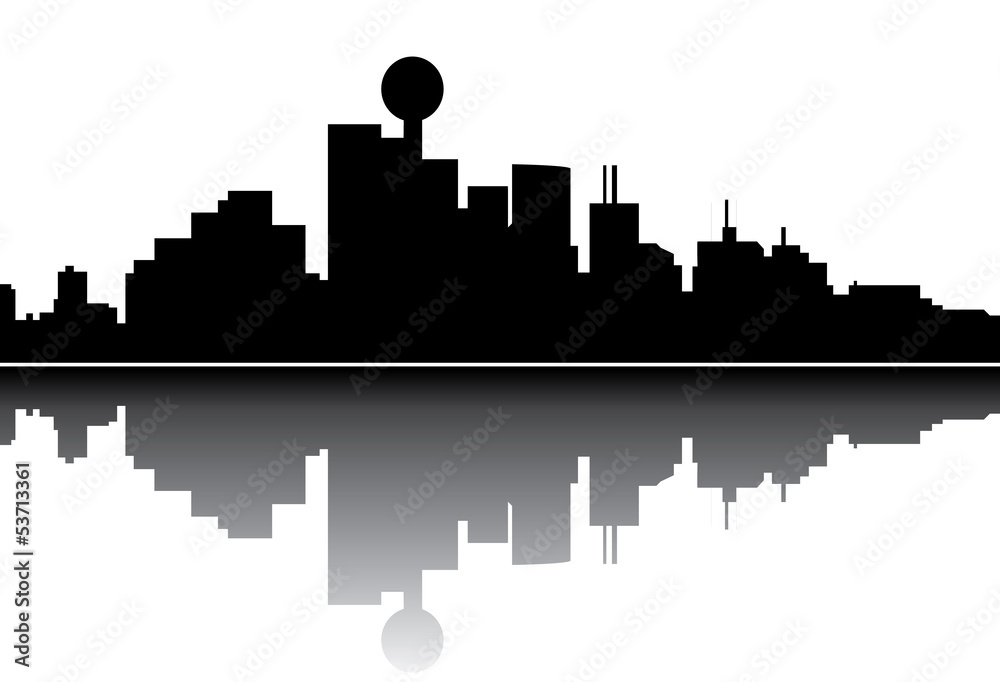 dallas skyline Stock Illustration | Adobe Stock