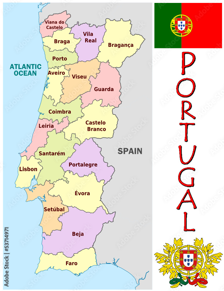 Portugal Europe national emblem map symbol motto Stock Vector | Adobe Stock