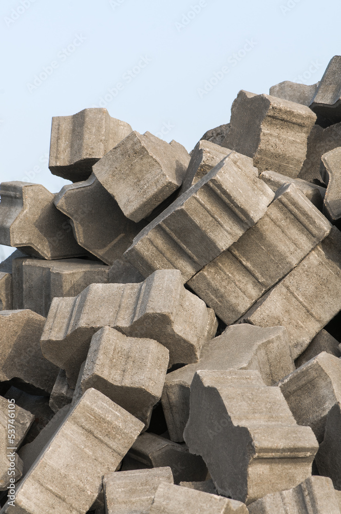 Betonsteine, Verbundsteinpflaster, Pflasterarbeiten, Baustelle Stock ...