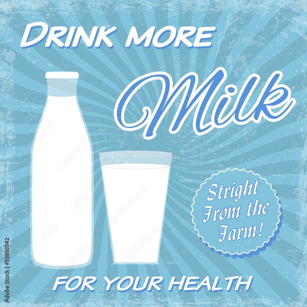 Vintage milk poster เวกเตอร์สต็อก | Adobe Stock