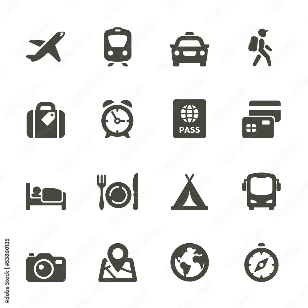 Traveling and transport icons for Web and Mobile App. Set 4 Stock ...