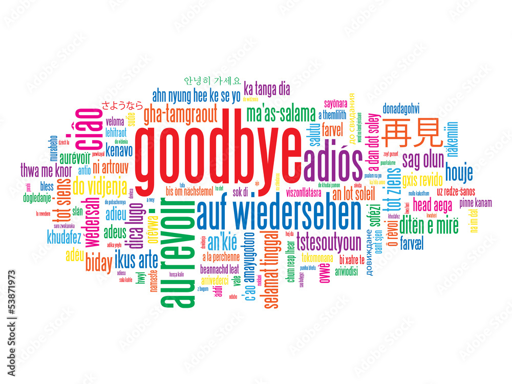 Stockillustratie "GOODBYE" Tag Cloud (farewell see you soon retirement ...