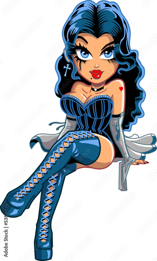 Sexy Goth Girl With High Boots Stock Vector Adobe Stock