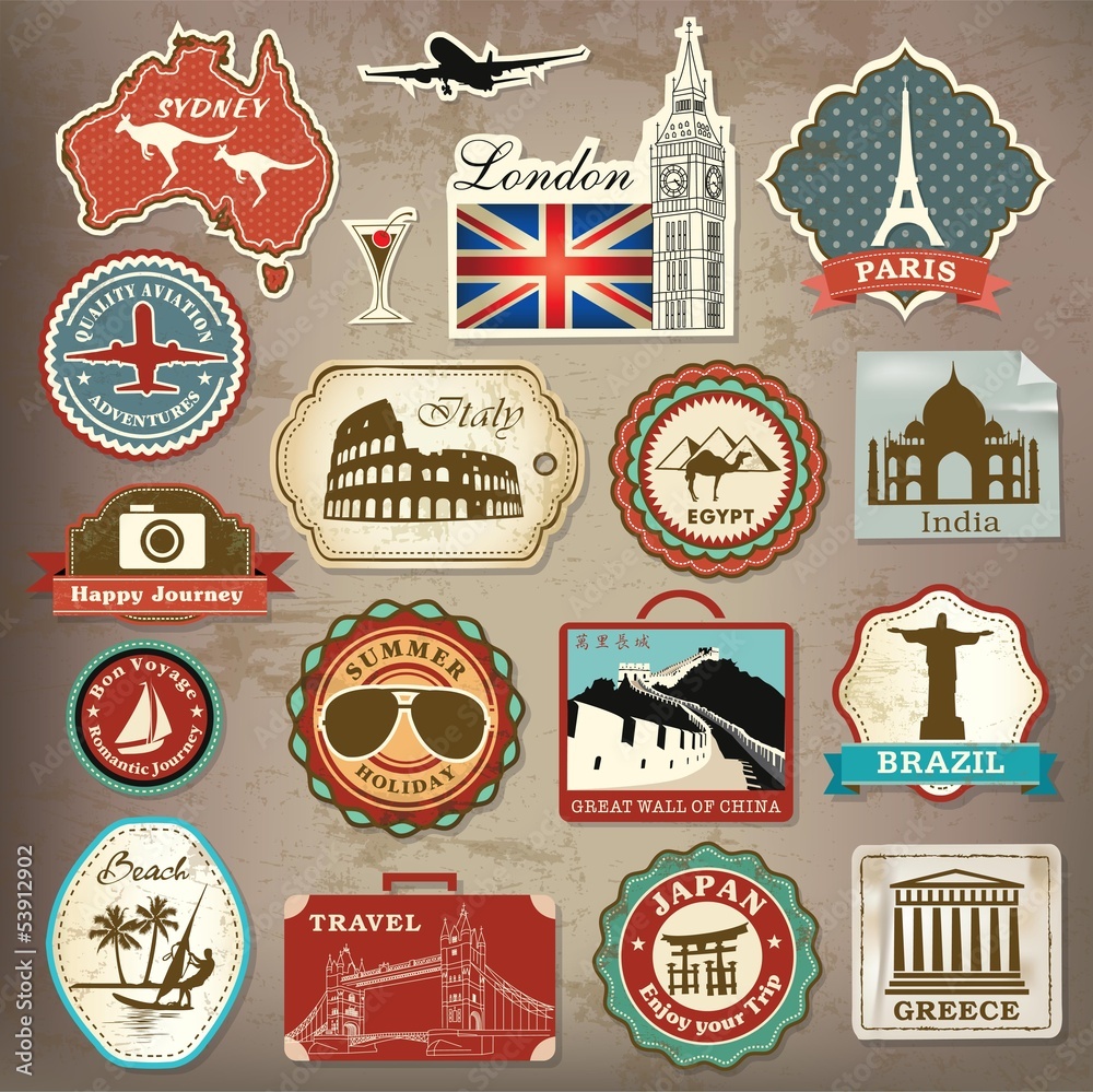 Vintage Travel Labels
