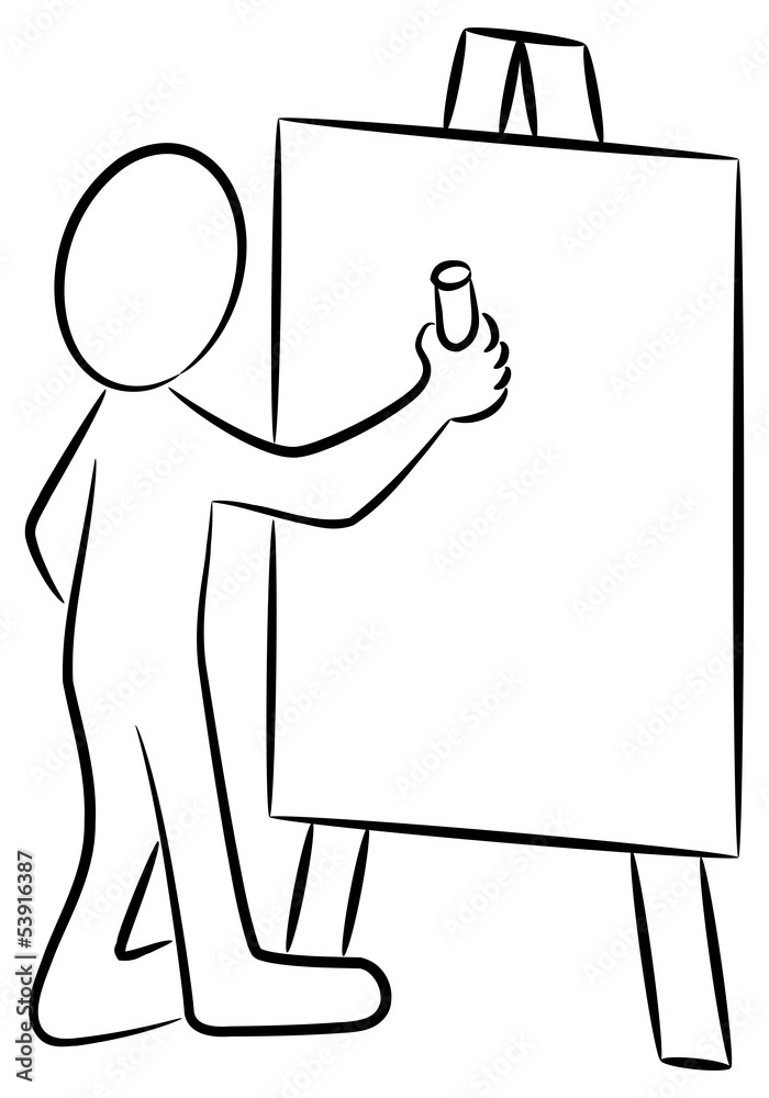 cartoon people with signs in black and white Stock Vector | Adobe Stock