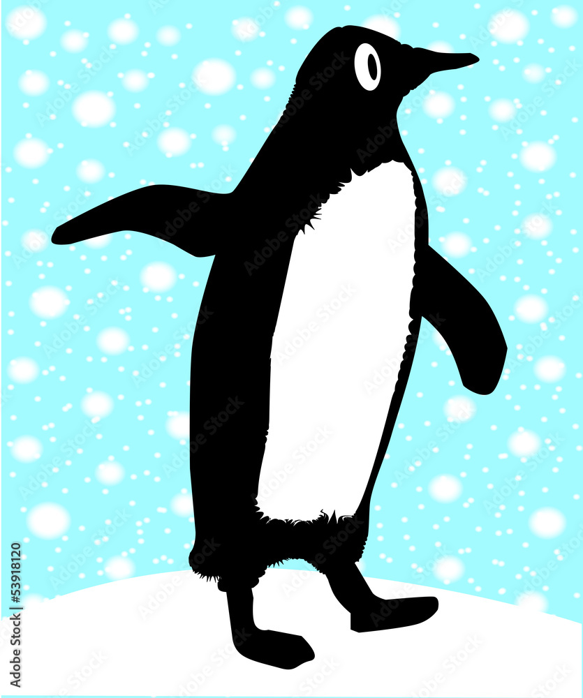 Pointing Penguin Stock Vector | Adobe Stock