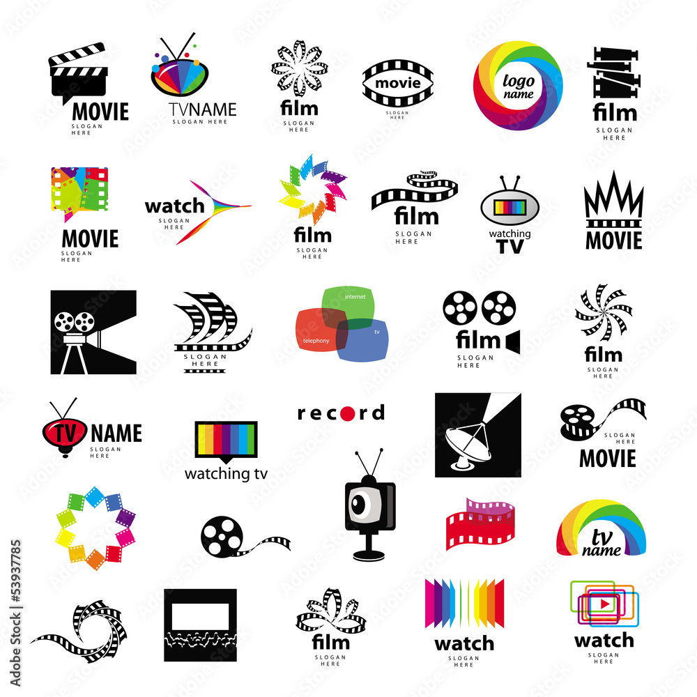collection of logos tv, video, photo, film Stock Vector | Adobe Stock