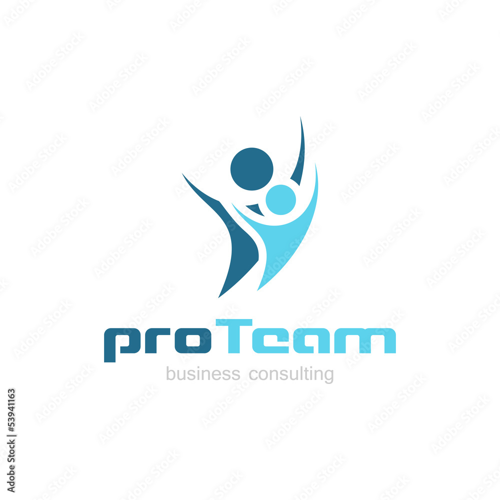 Business Consulting Logo with Team Symbol Stock Vector | Adobe Stock