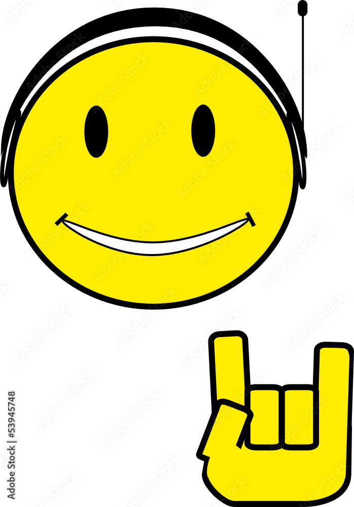 Carita feliz rock vector de Stock | Adobe Stock