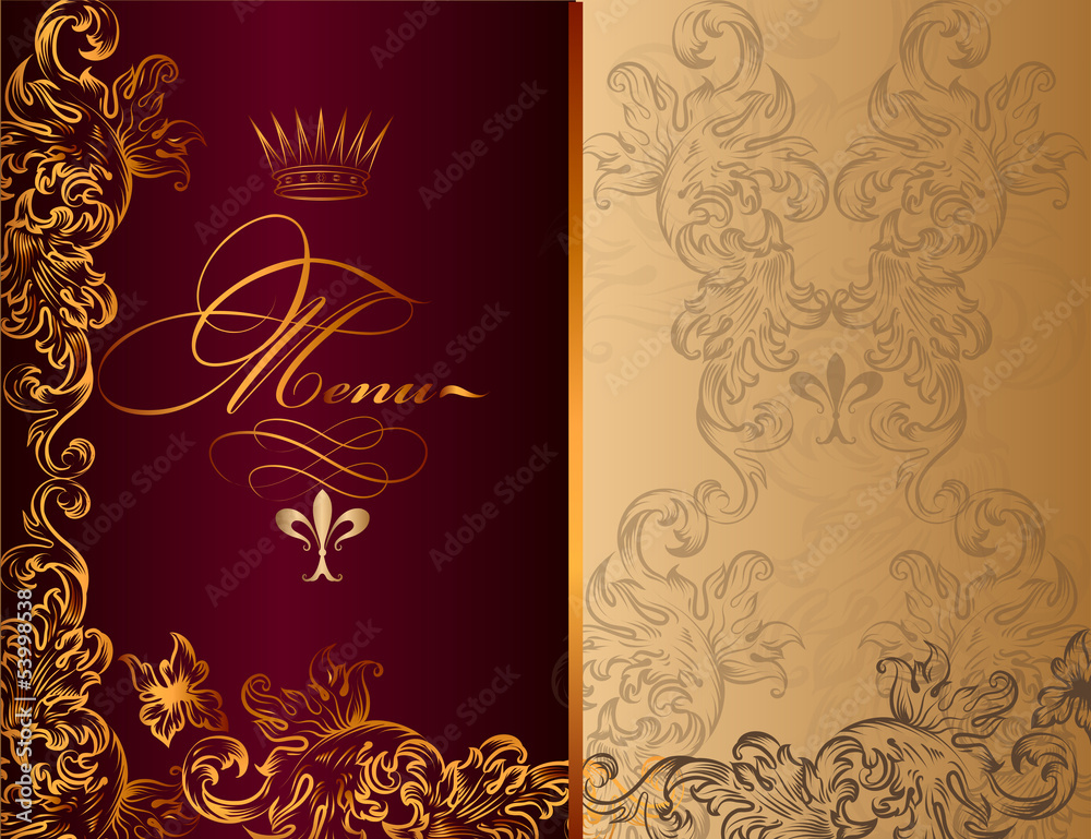 Elegant menu design in royal style Stock Vector | Adobe Stock