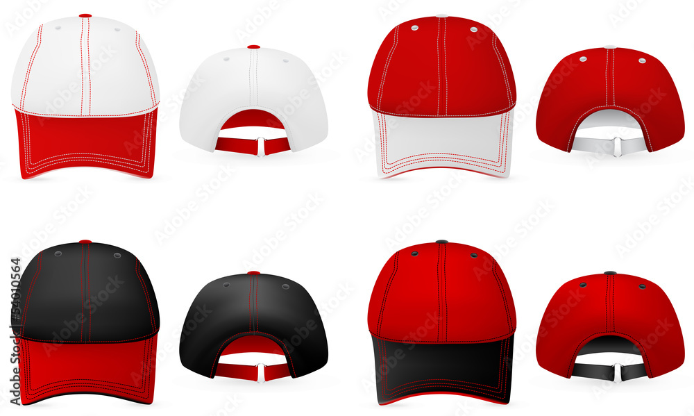 Baseball hat template. Front and back view. Stock Vector | Adobe Stock