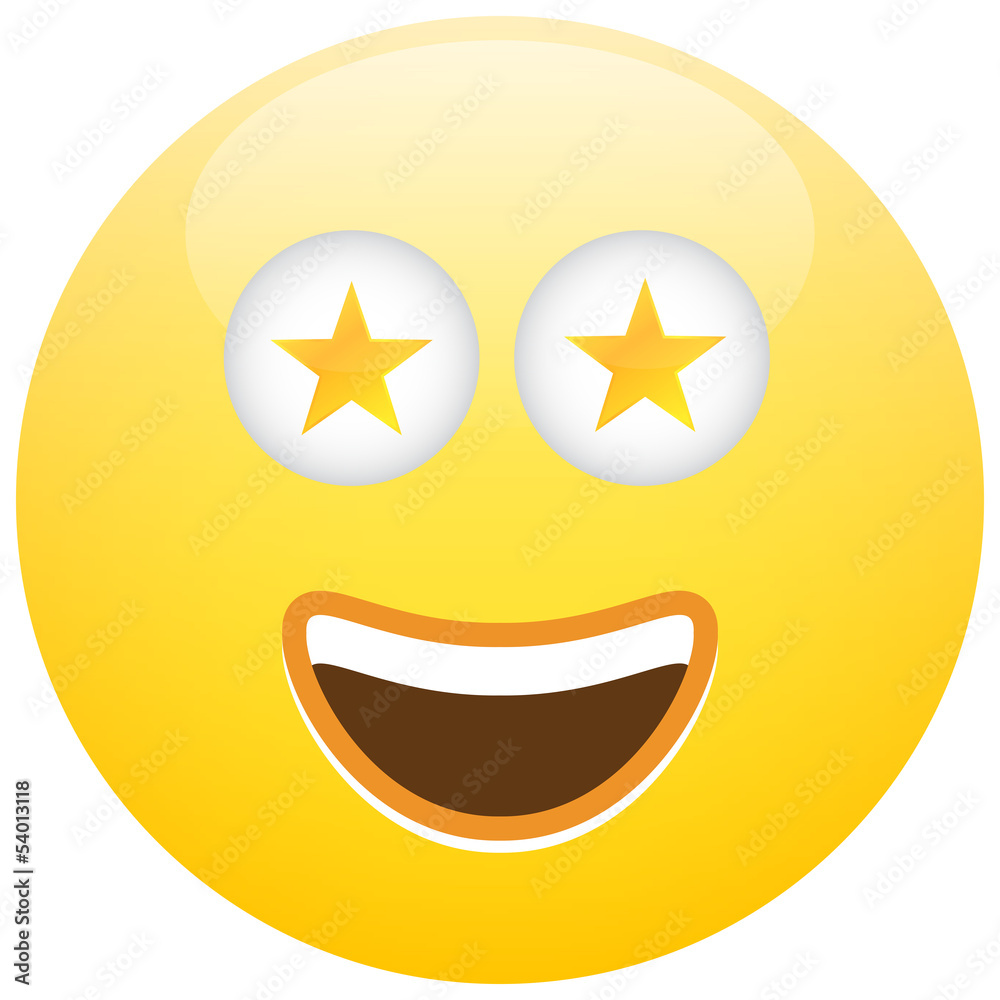 Smiley Face Emoticon Celebrity Star Stock Vector | Adobe Stock